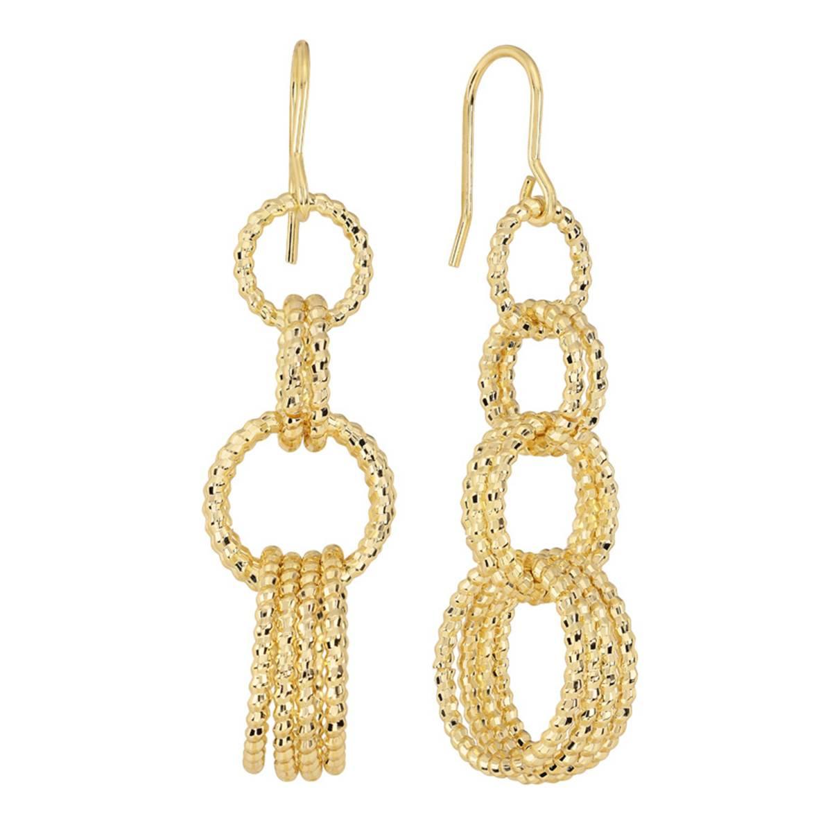 Click here for Athra 14kt. Gold Over Brass Open Circles Drop Earr... prices