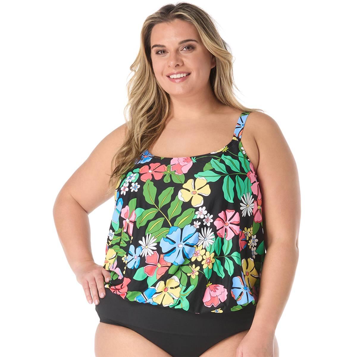 Click here for Plus Size Beach House Midnight Garden Tankini Swim... prices
