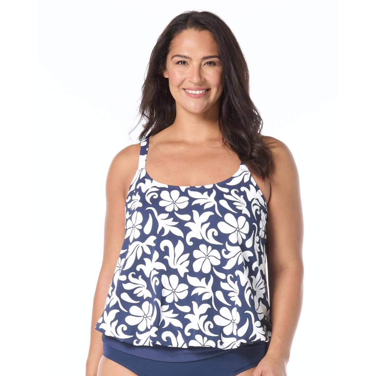 Click here for Plus Size Beach House Tropical Pique Tankini Swim... prices