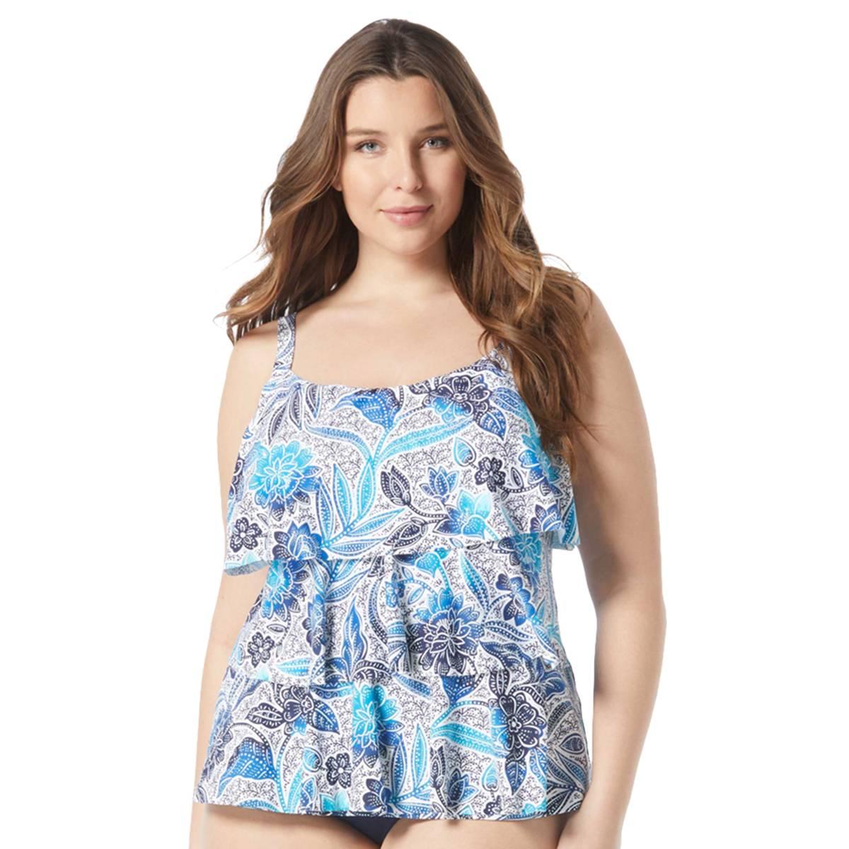 Click here for Plus Size Beach House Jane Ruffle Tiered Tankini S... prices