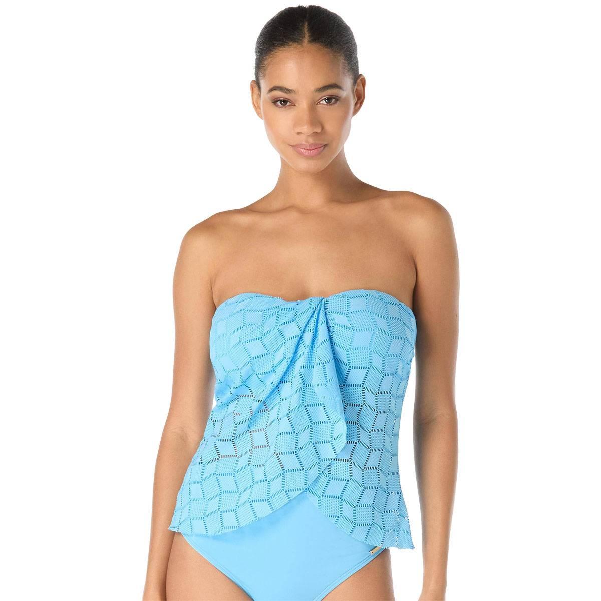 Click here for Womens Vince Camuto Medallion Drape Front Tankini... prices