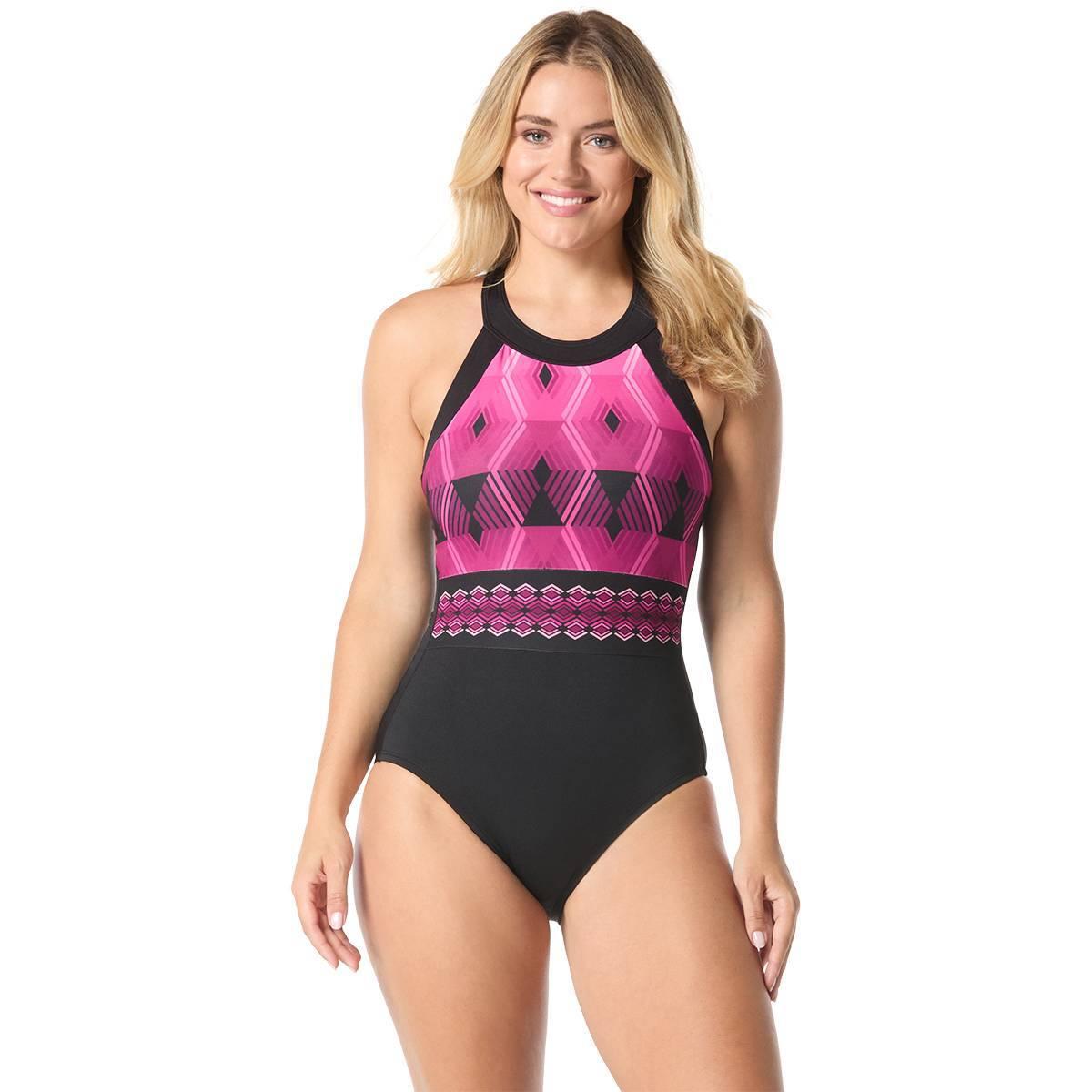 Click here for Womens Gabar Aqua Prisms Hi Neck One Piece Swimsui... prices