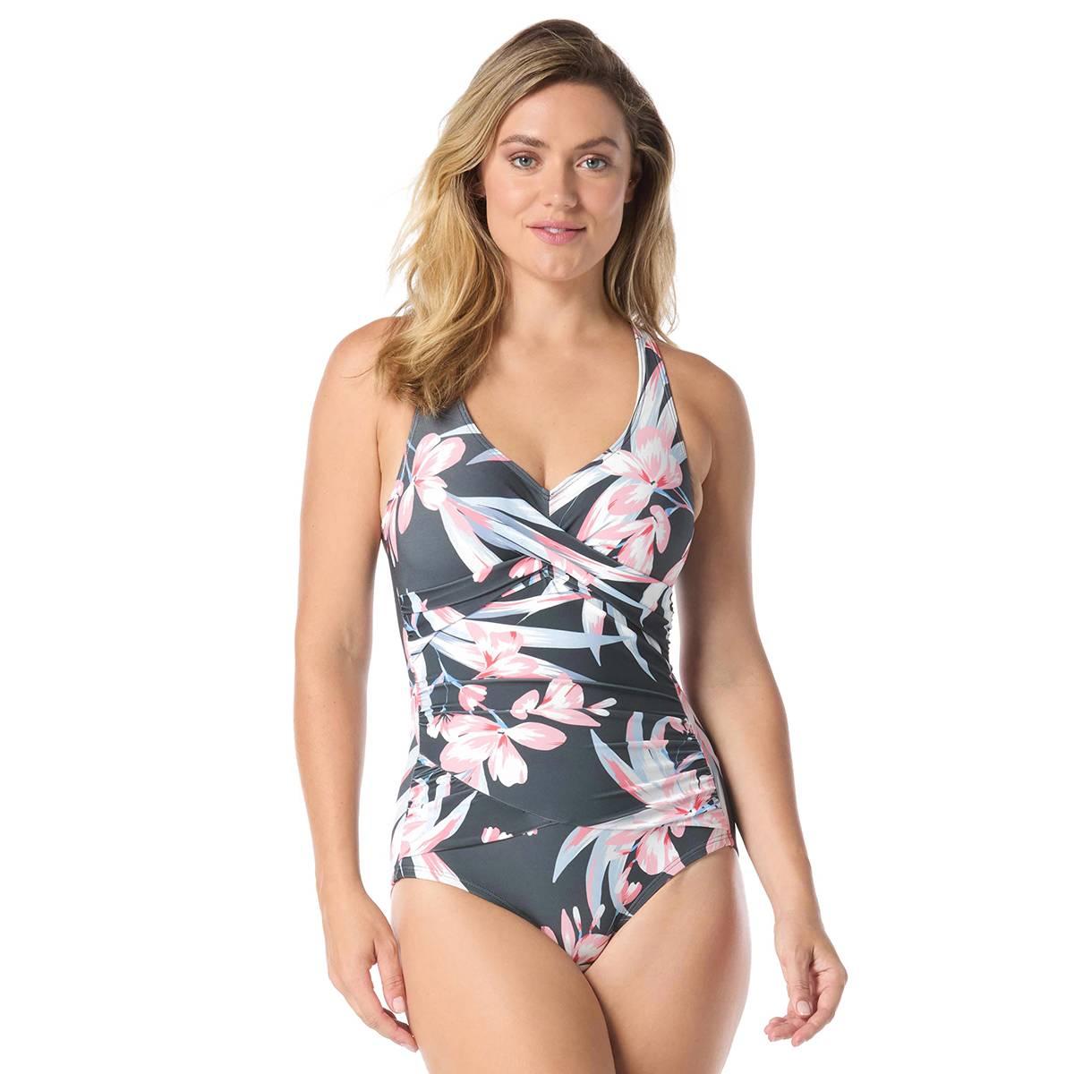 Click here for Womens Gabar Tropical Floral Twist Front One Piece... prices