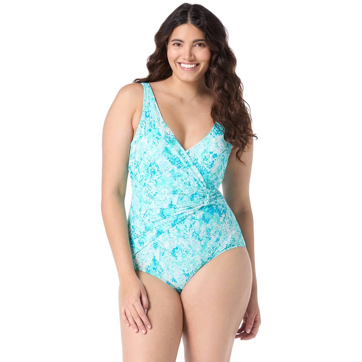 Click here for Womens Roxanne Draped Sash One Piece Swimsuit prices