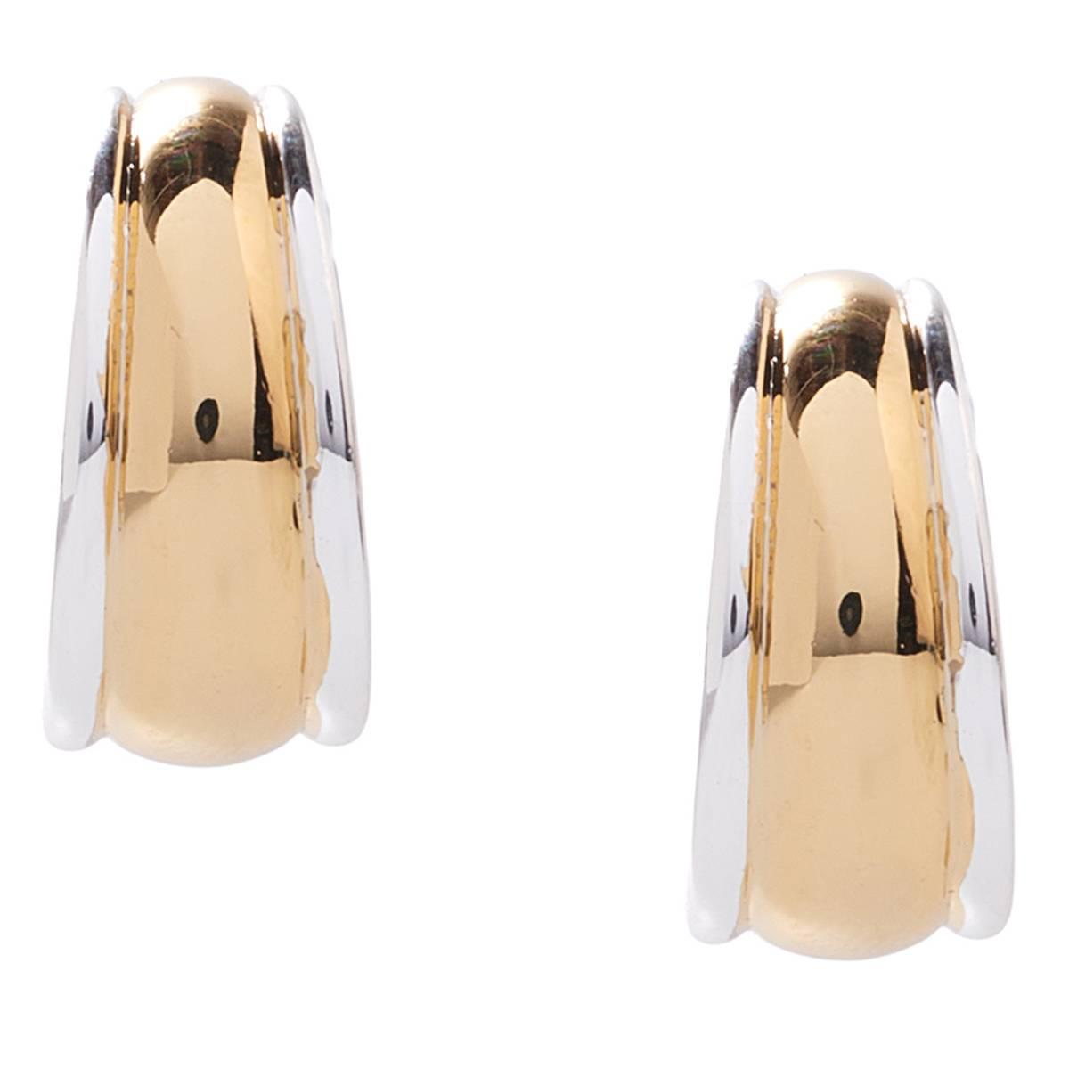 Click here for Design Collection Tailored Two-Tone Drop Earrings prices