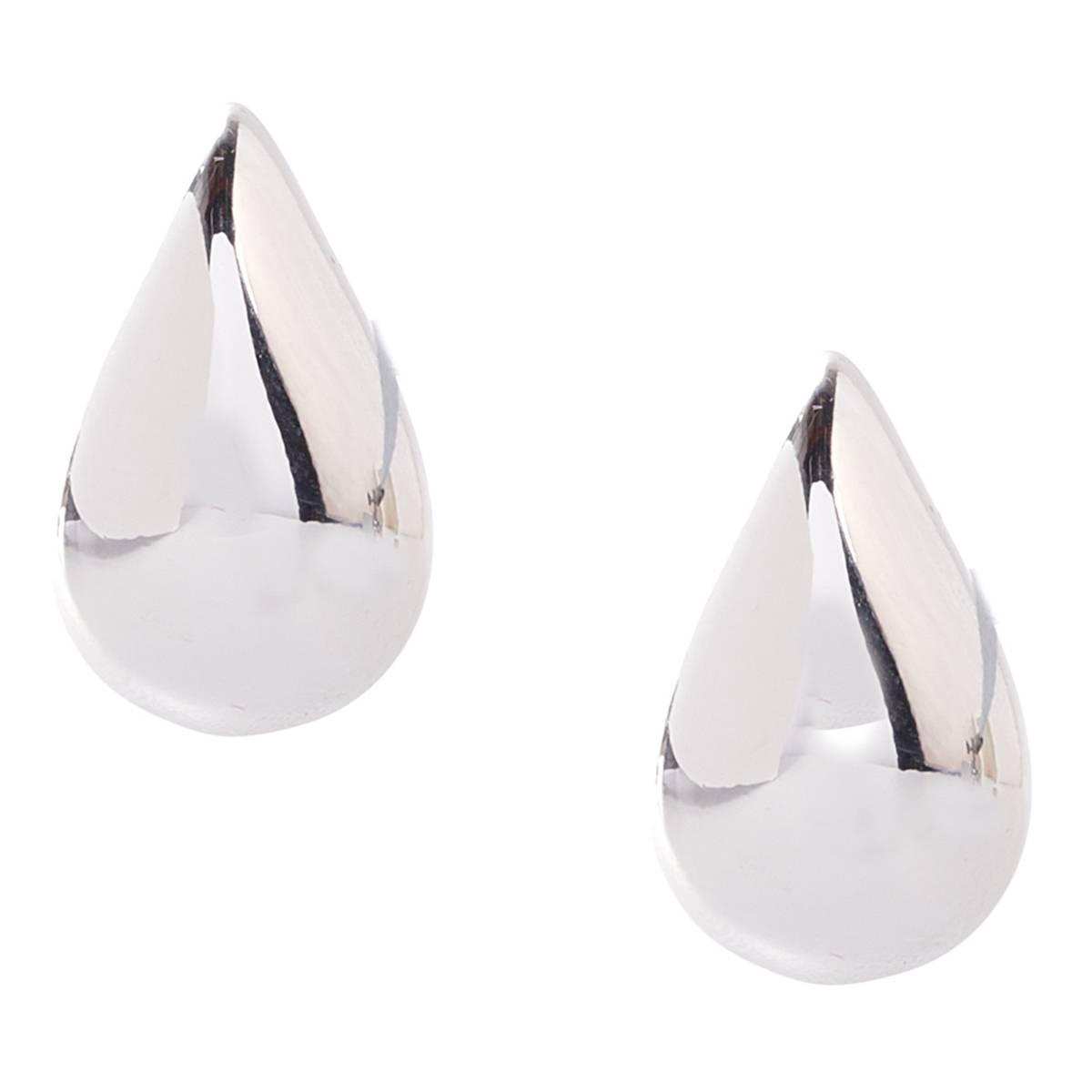 Click here for Design Collection Silver-Tone Polished Teardrop St... prices