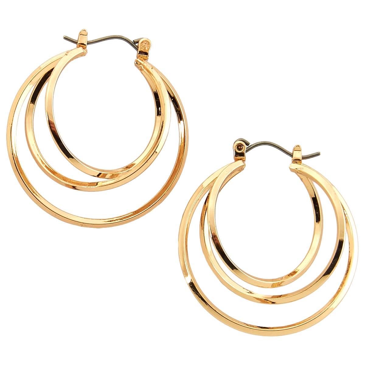 Click here for Design Collection Gold-Plated Polished Hoop Earrin... prices