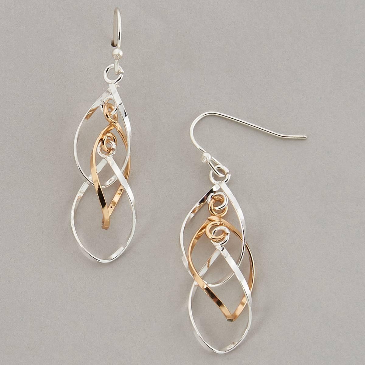 Click here for Design Collection Two-Tone Spiral Drop Earrings prices