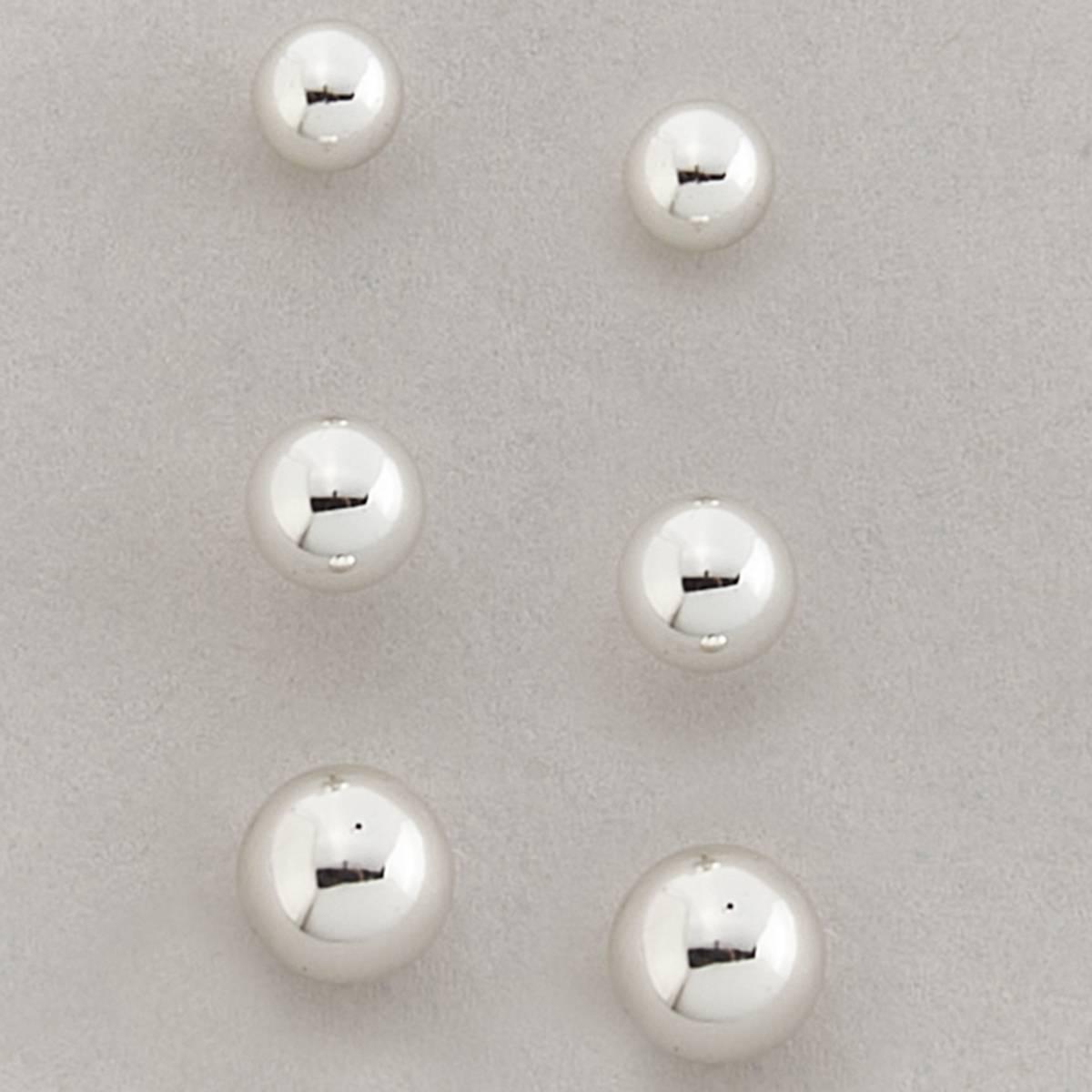 Click here for Design Collection Silver-Plated Graduated Ball Ear... prices