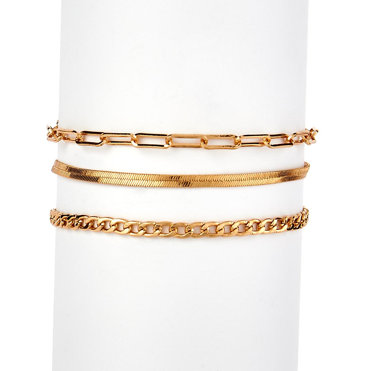 Click here for Design Collection 3pc. Gold-Plated Herringbone Bra... prices