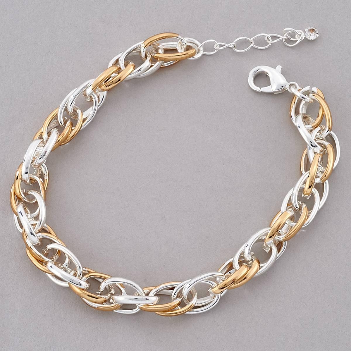 Click here for Design Collection 7.5in. Two-Tone Interlock Bracel... prices