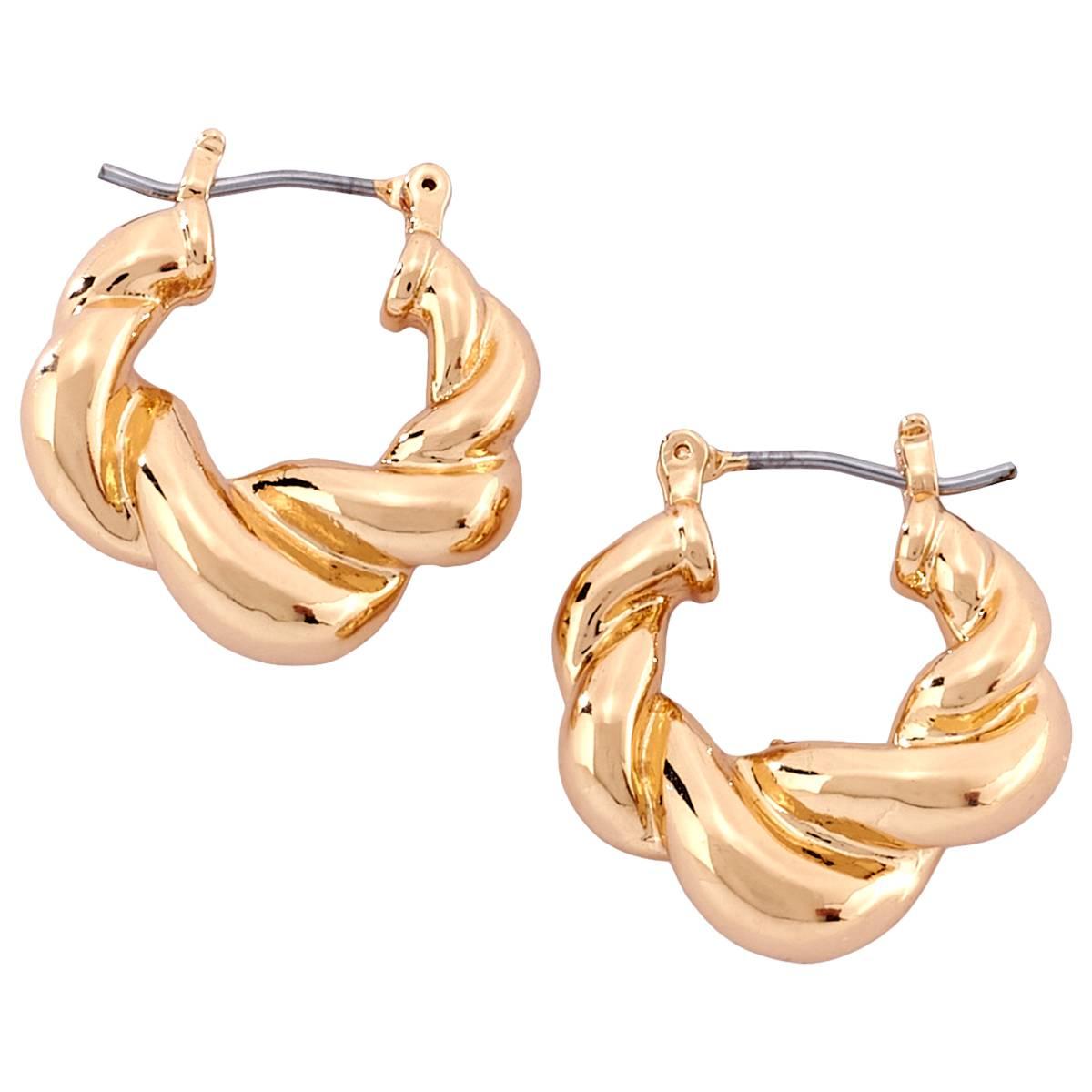 Click here for Design Collection Gold-Tone Braided Hoop Earrings prices