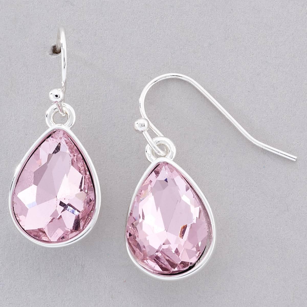 Click here for Design Collection Light Rose-Tone Drop Crystal Ear... prices
