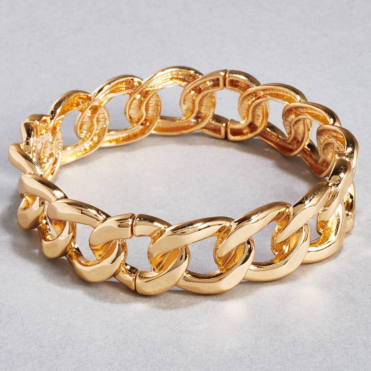 Click here for Design Collection Gold-Tone Large Link Stretch Bra... prices