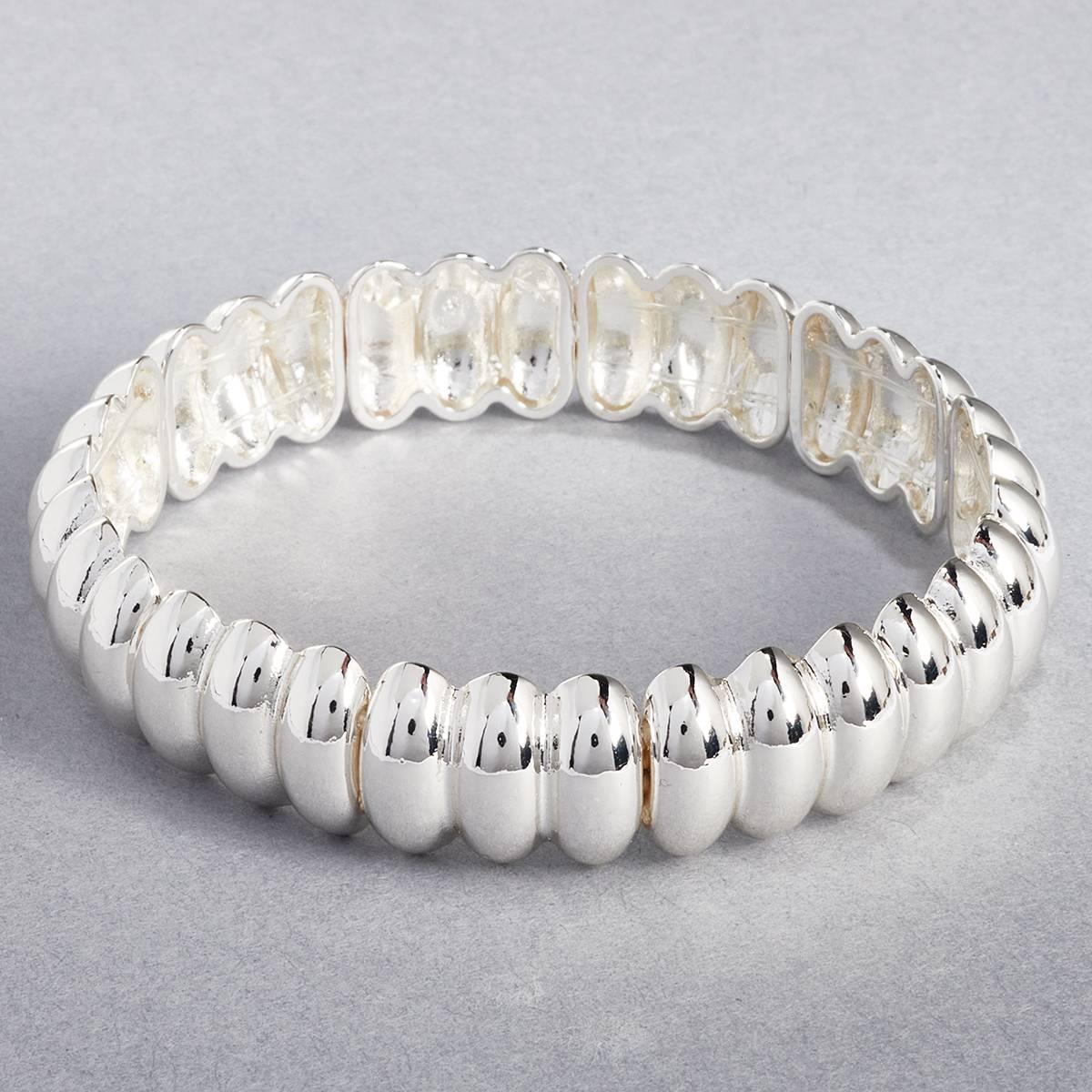 Click here for Design Collection Silver-Plated Stretch Bracelet prices