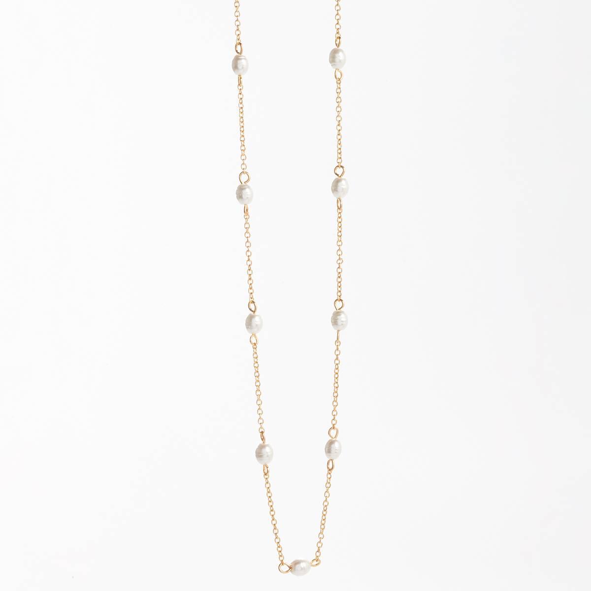 Click here for Design Collection Gold-Tone Glass/Pearl Chain Neck... prices