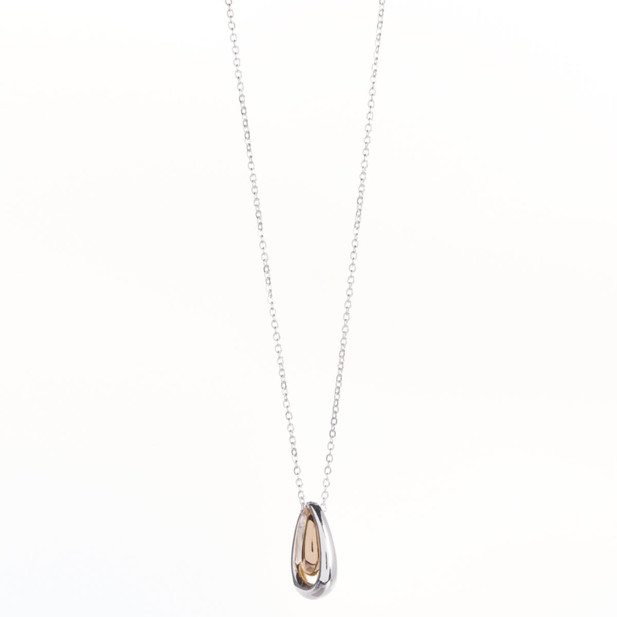 Click here for Design Collection Two-Tone Open Teardrop Necklace prices