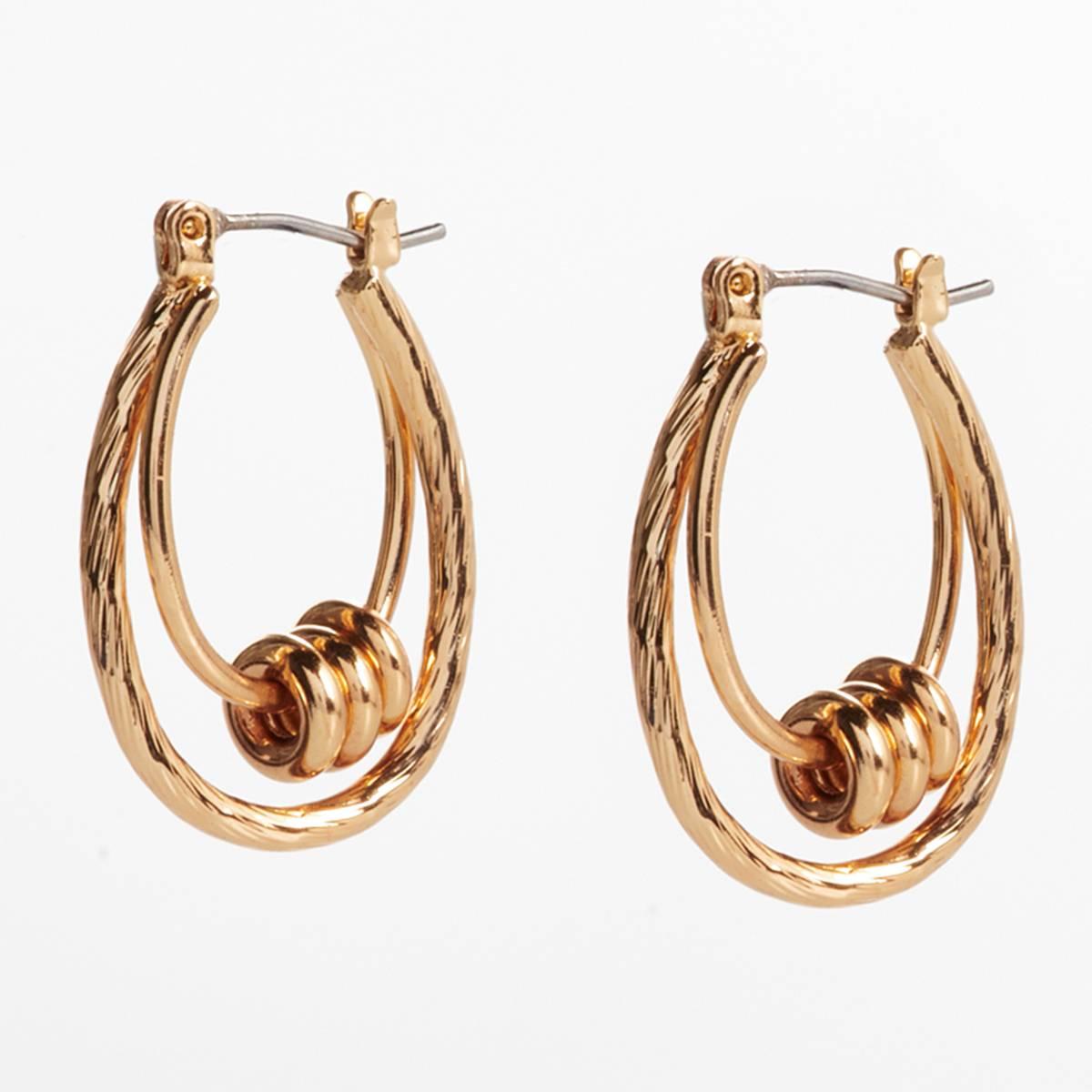 Click here for Design Collection Gold-Tone Double Hoop Earrings prices