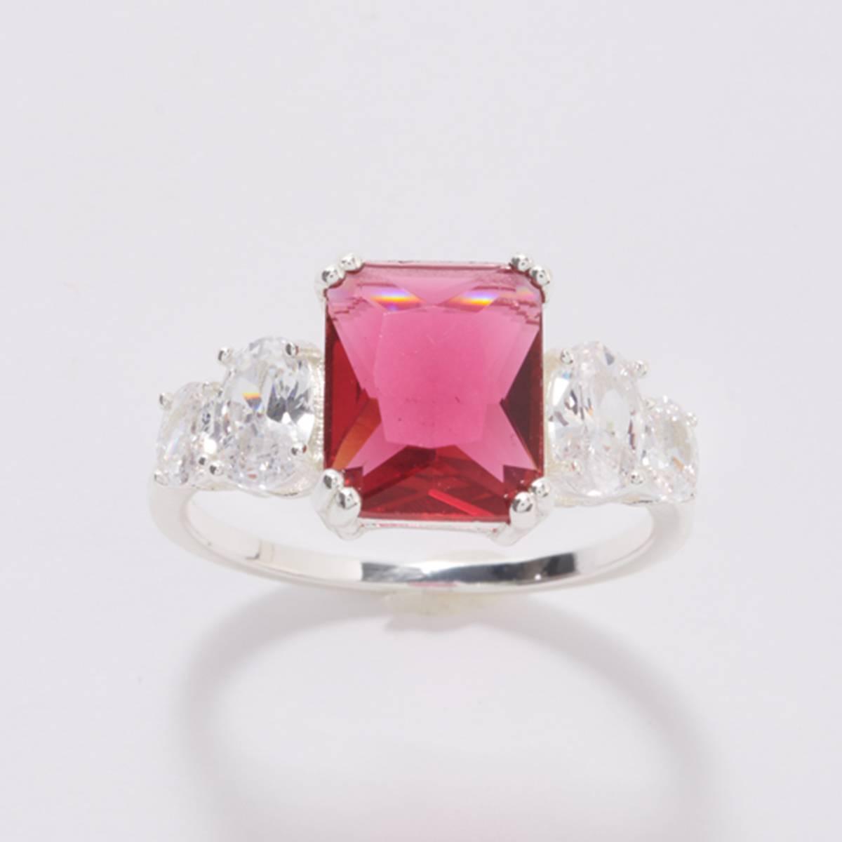 Click here for Ashley Cooper(tm) Silver with Fuchsia Oval Stone C... prices