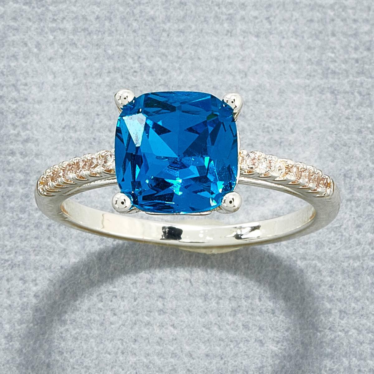 Click here for Ashley Cooper(tm) Silver-Tone Cushion Cut Aqua CZ... prices
