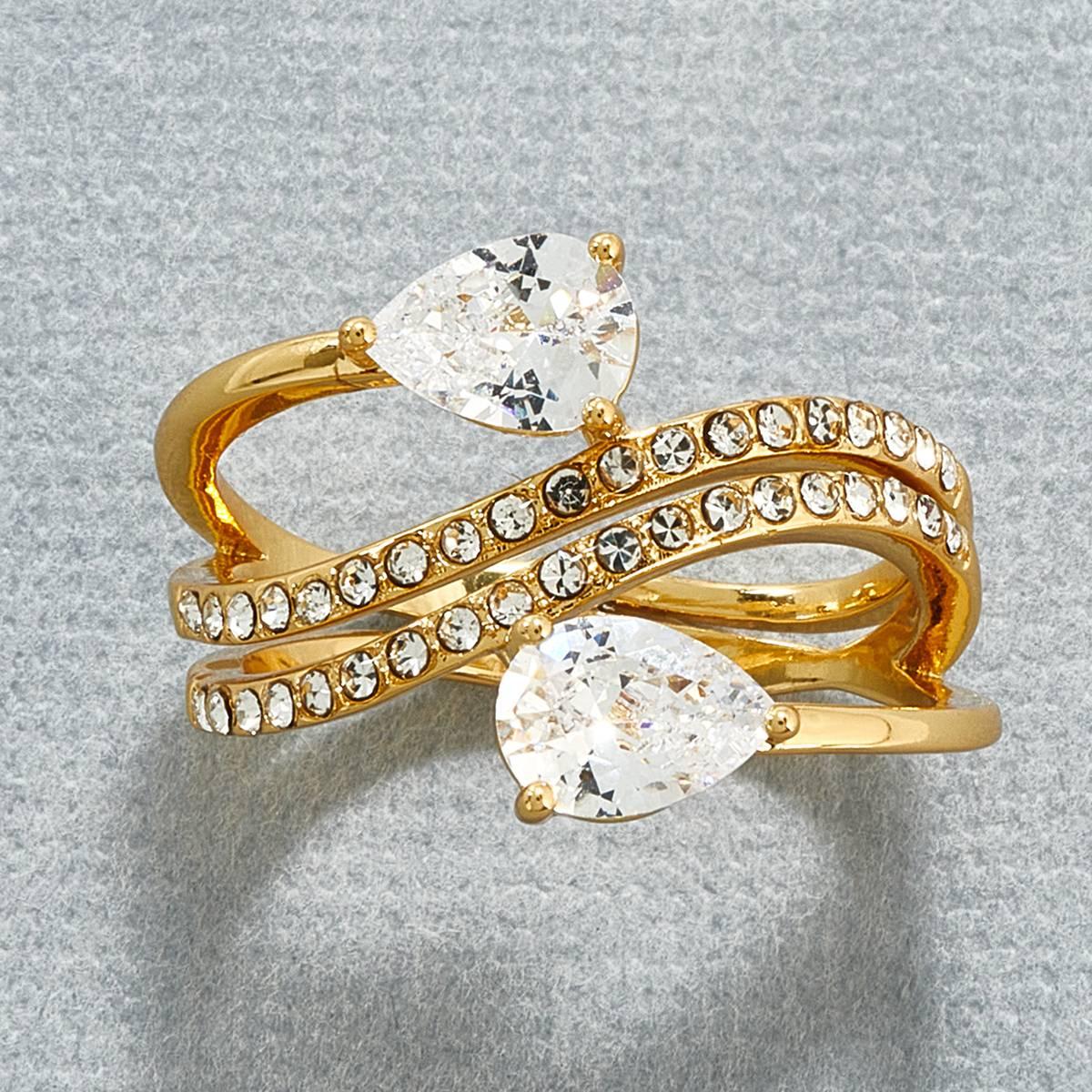 Click here for Ashley Cooper(tm) Gold-Tone Open Band Pave CZ Stat... prices