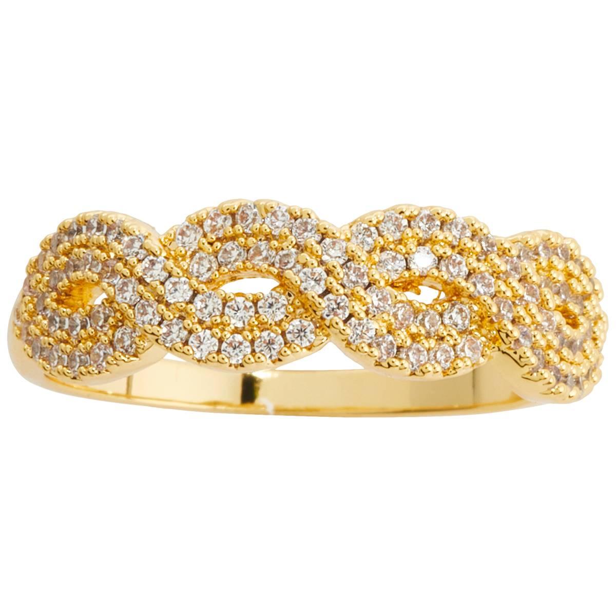 Click here for Ashley Cooper(tm) Gold-Tone CZ Twist Ring prices