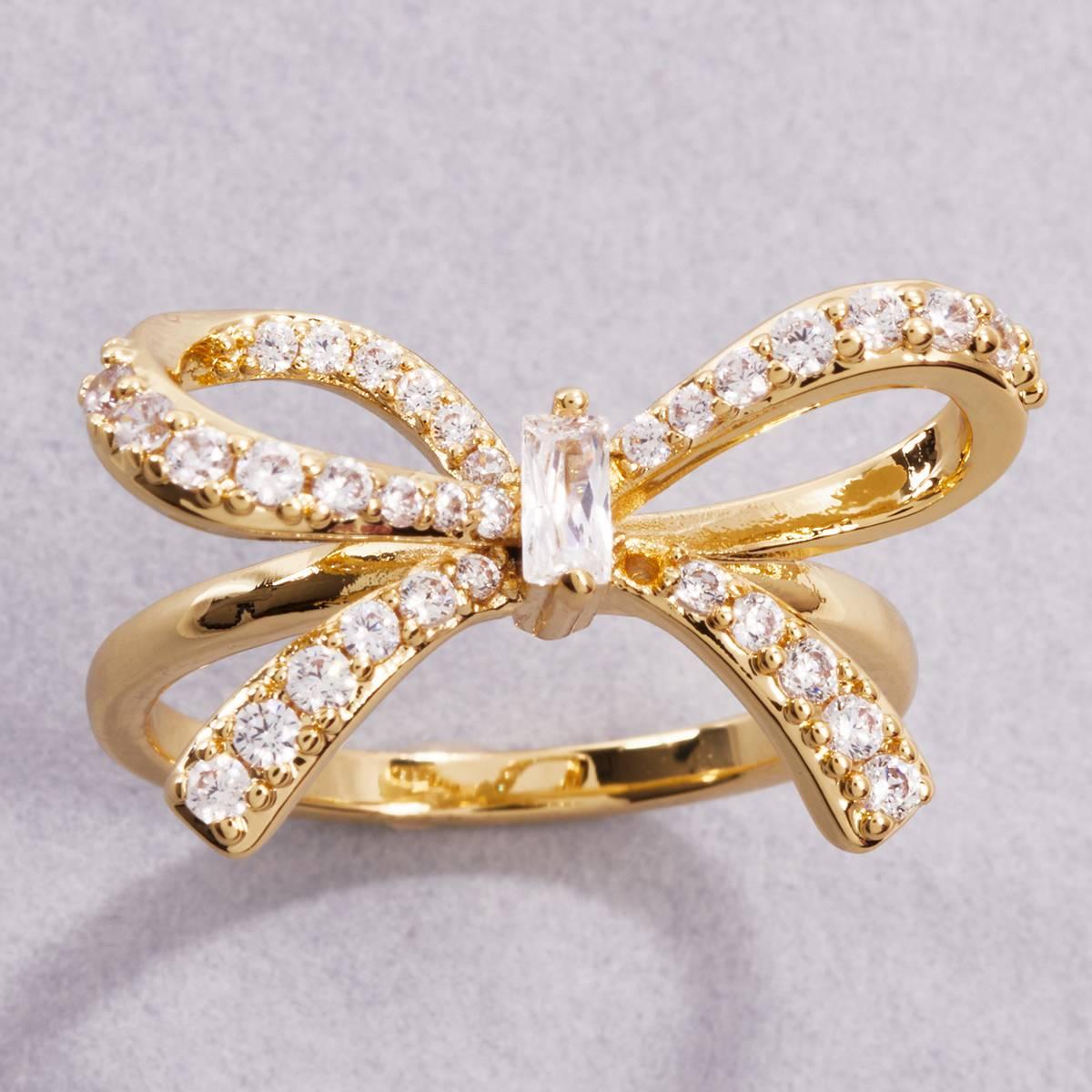 Click here for Ashley Cooper(tm) Gold-Tone Bow-Shaped with CZ Sta... prices