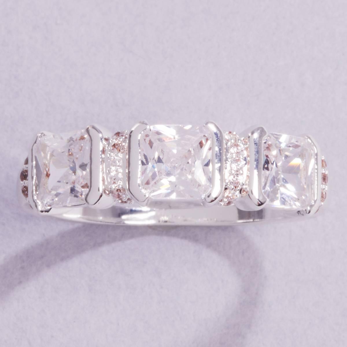 Click here for Ashley Cooper(tm) Silver Band Ring with Clear Ston... prices