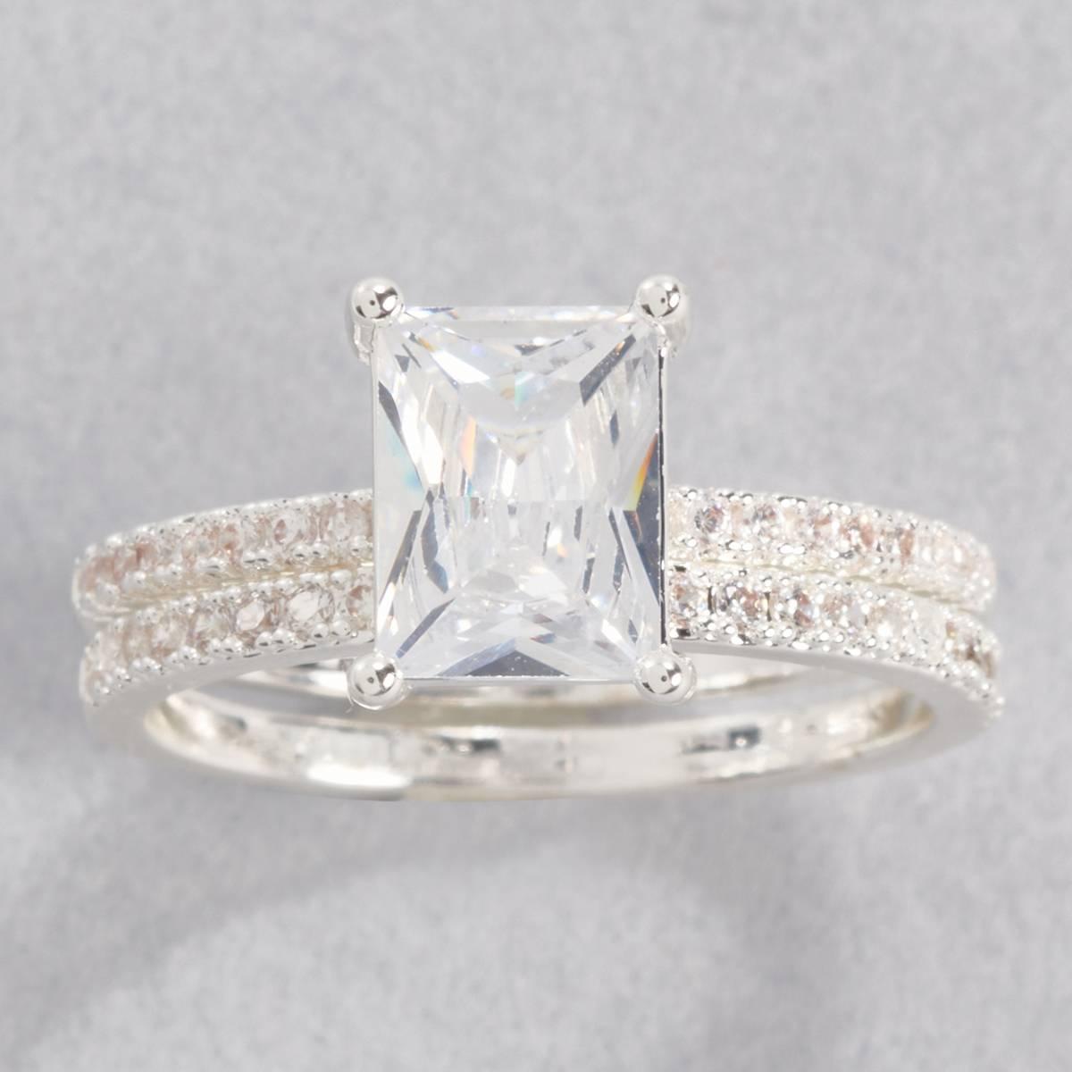 Click here for Ashley Cooper(tm) Silver-Tone Emerald Cut Stone &... prices