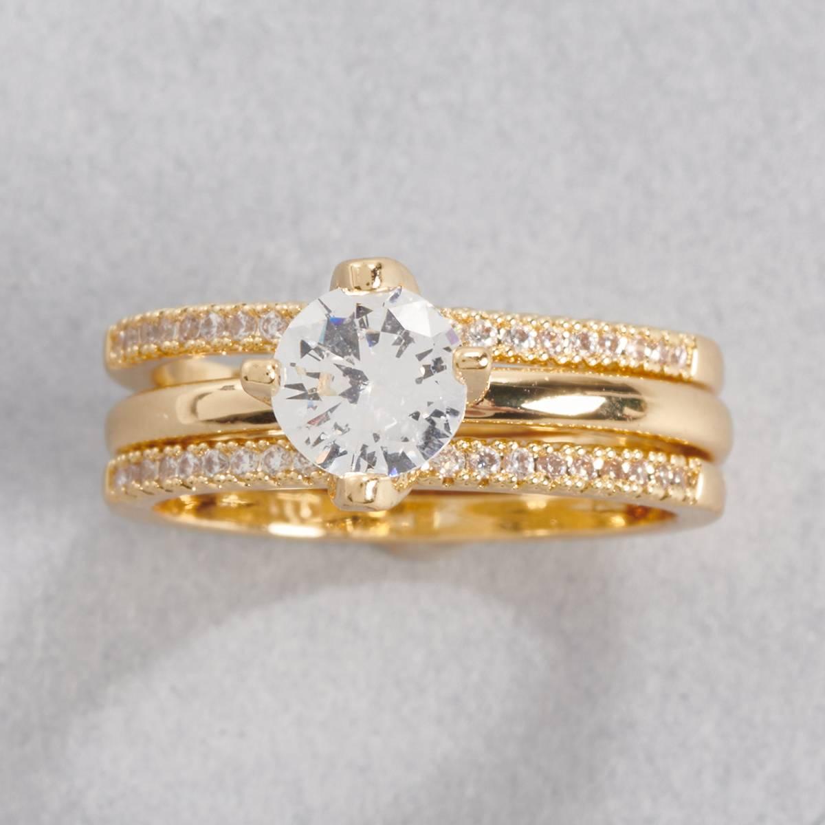Click here for Ashley Cooper(tm) Gold-Tone Double Pave Band Clear... prices