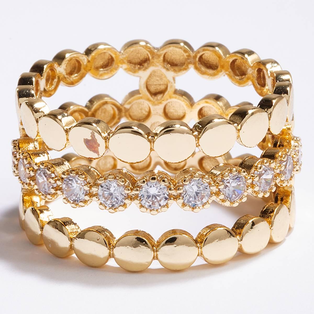 Click here for Ashley Cooper(tm) Gold-Tone CZ Open Work Ring prices