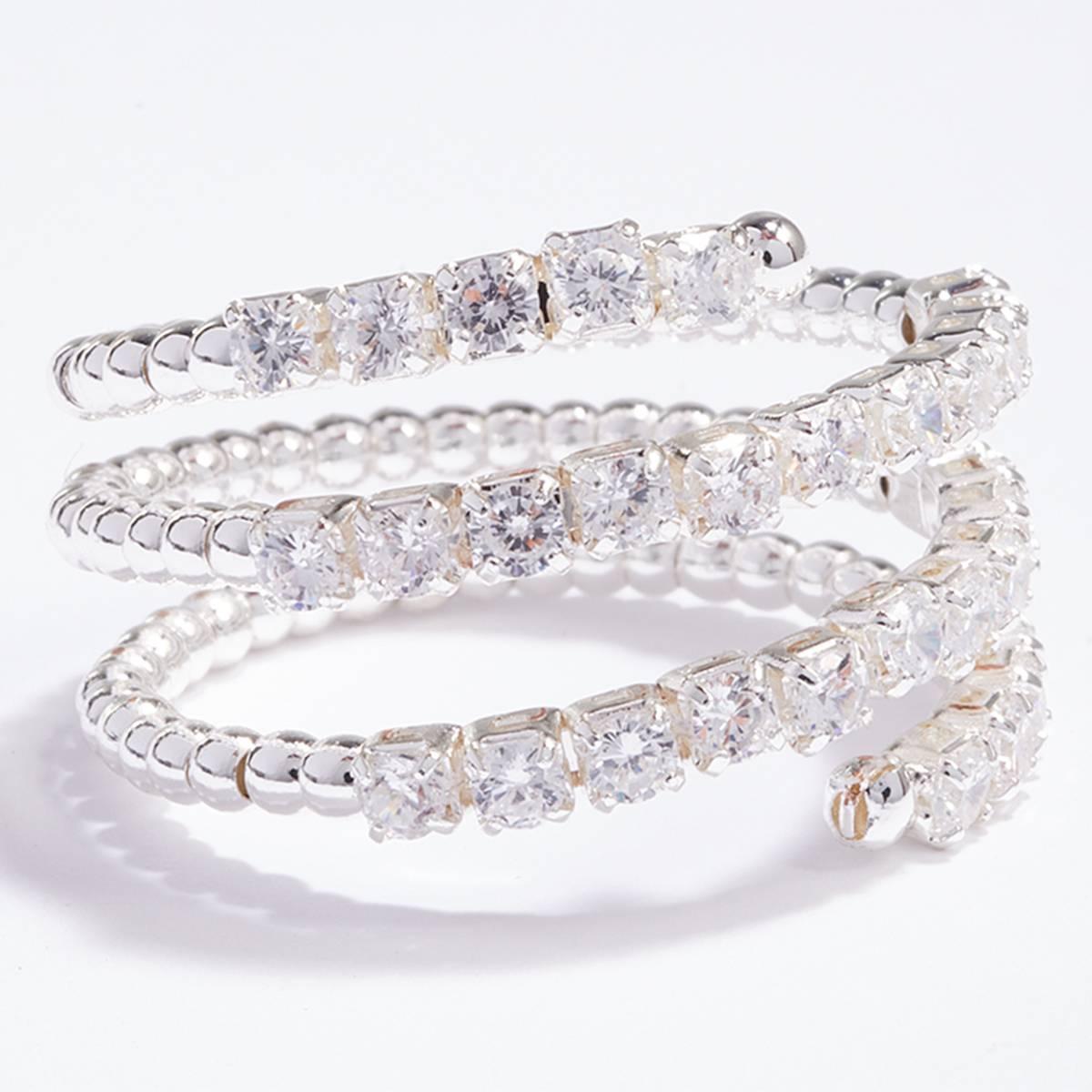 Click here for Ashley Cooper(tm) Silver-Tone Flower CZ Ring prices