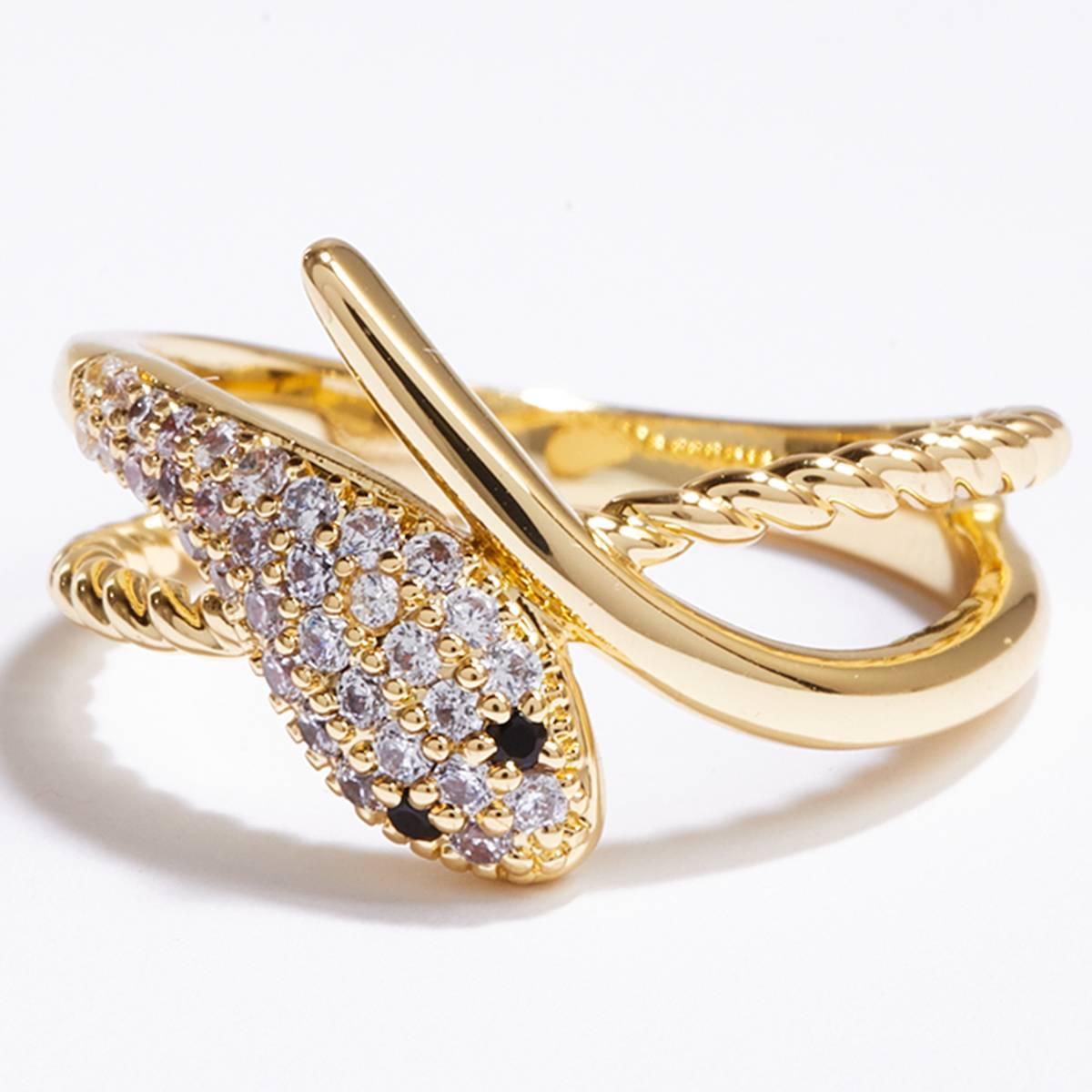 Click here for Ashley Cooper(tm) Gold-Tone Pave Snake Ring prices