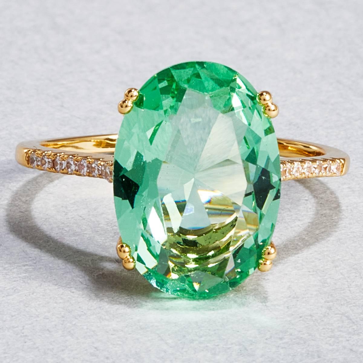 Click here for Ashley Cooper(tm) Gold-Tone Green Stone Pave Ring prices