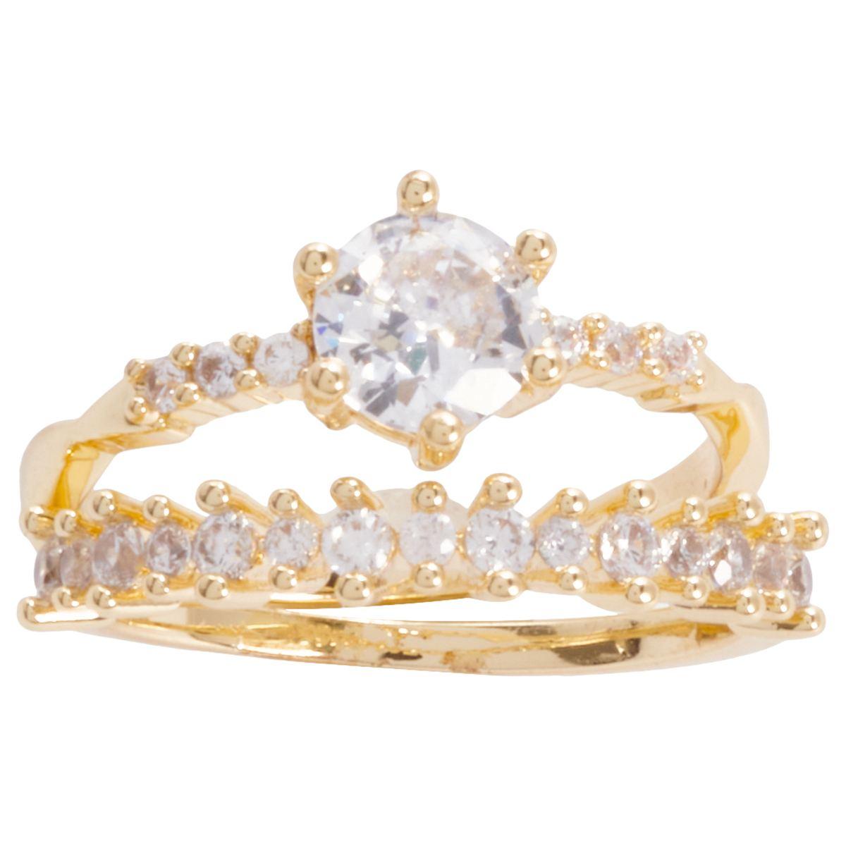 Click here for Ashley Cooper(tm) Gold-Tone CZ Bridal Set prices