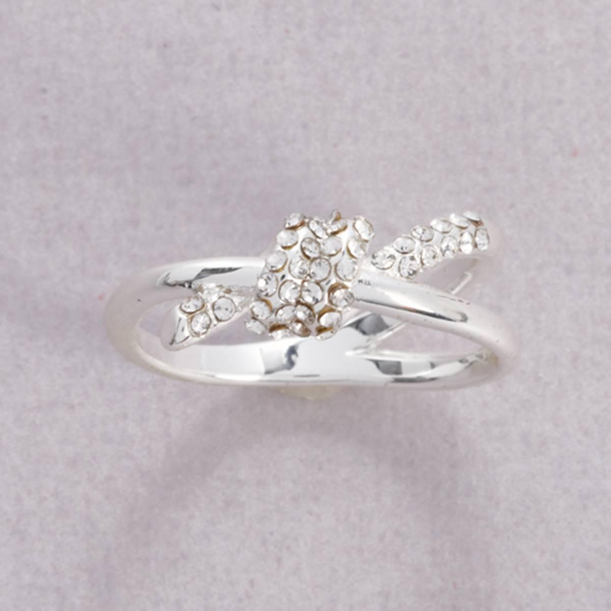 Click here for Ashley Cooper(tm) Silver & Crystal Knot Ring with... prices