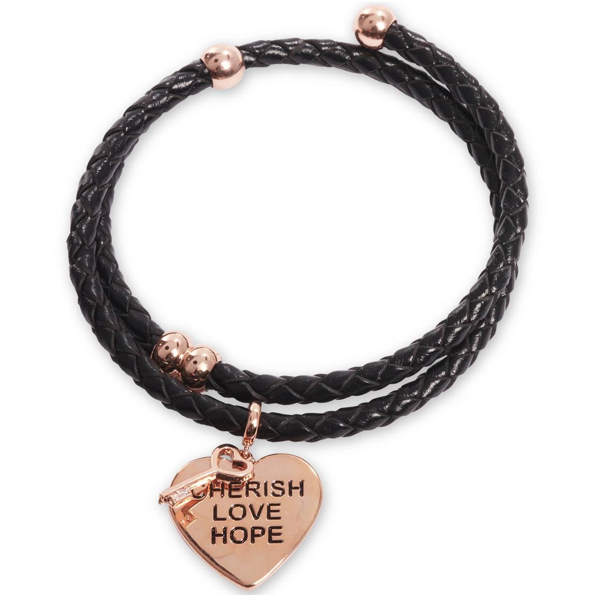 Click here for Beautiful Blessings Rose Gold Heart Charm Leather... prices