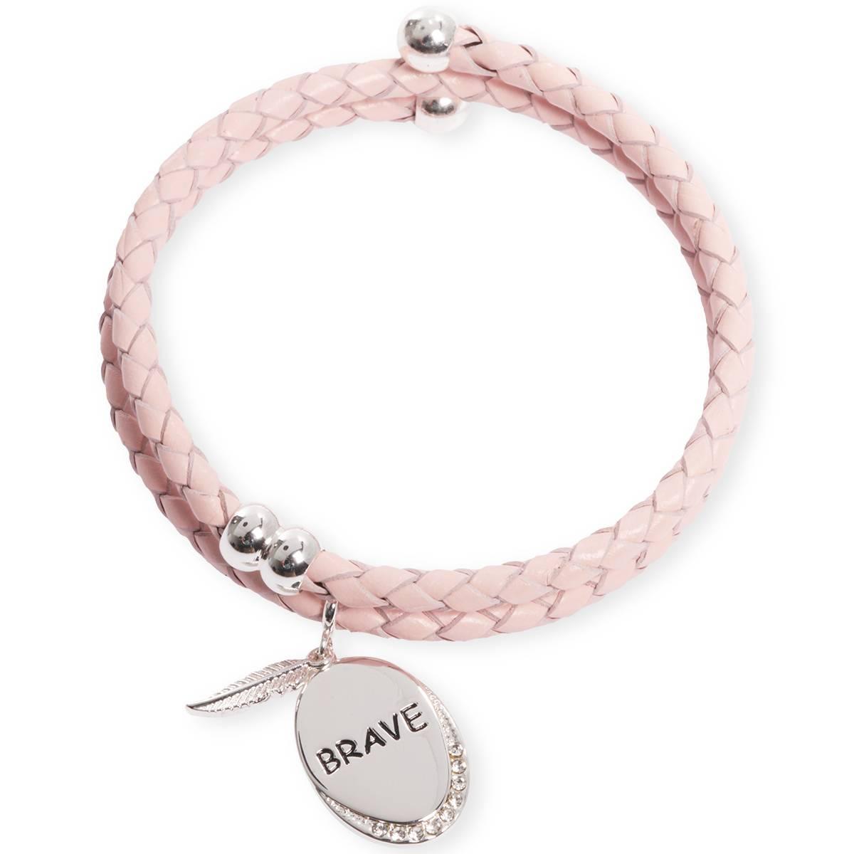 Click here for Beautiful Blessings Pink Leather Coil Bracelet wit... prices