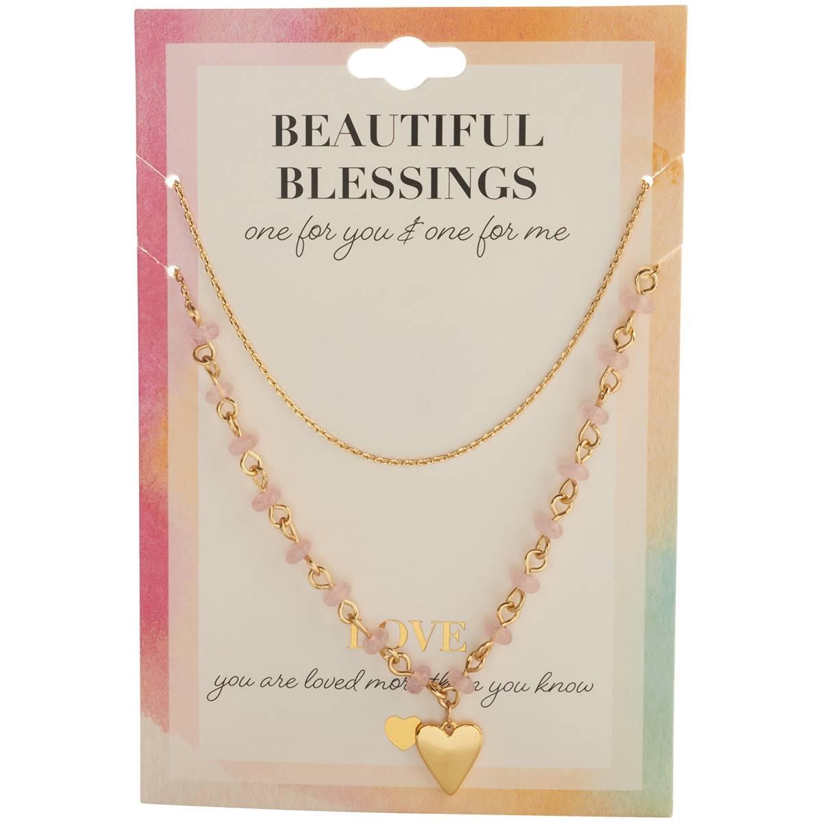 Click here for Beautiful Blessings 2pc.Heart Pendant with Rose Qu... prices