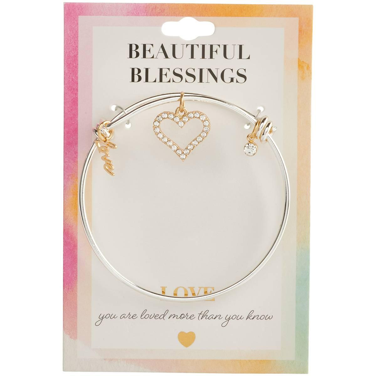 Click here for Beautiful Blessings Silver Heart & Love Charm Brac... prices