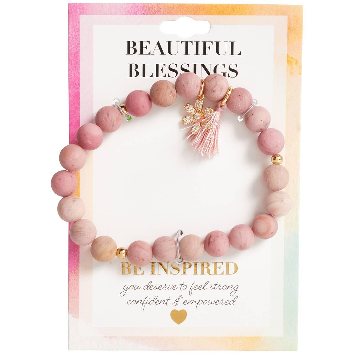 Click here for Beautiful Blessings Rose Stone Flower Charm Bead B... prices