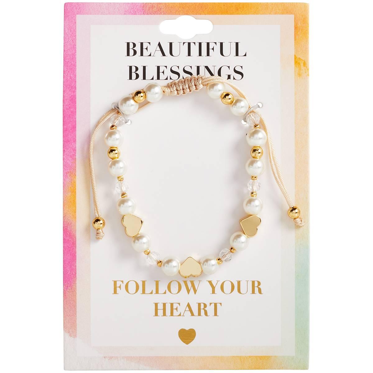 Click here for Beautiful Blessings Gold-Tone Pearl Heart Bracelet prices