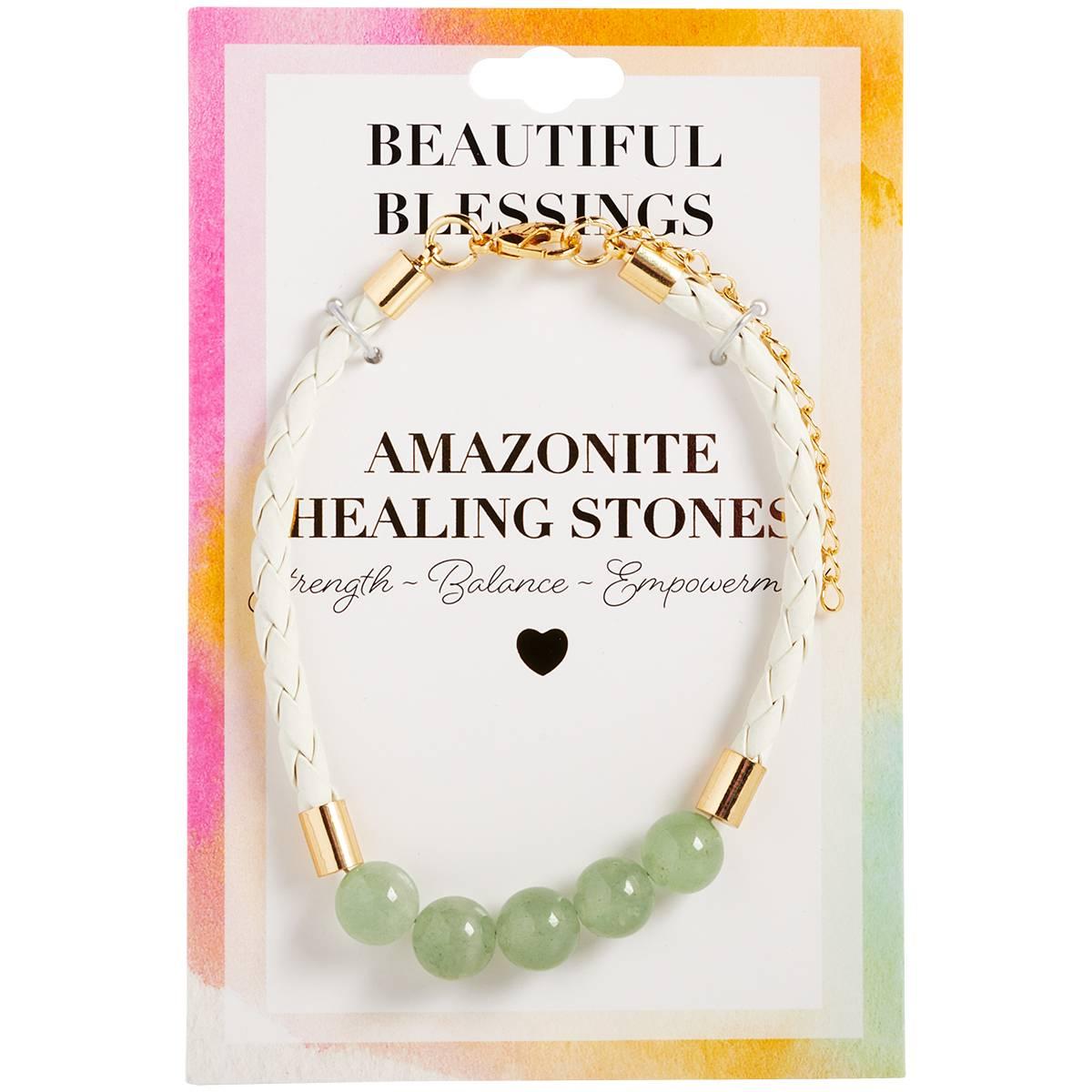 Click here for Beautiful Blessings Amazonite Stone Leather Bracel... prices