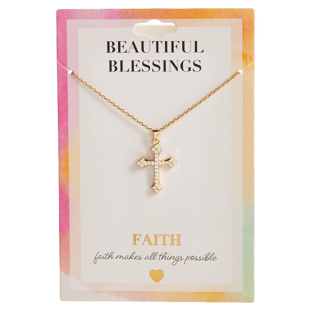 Click here for Beautiful Blessings Gold-Tone Cross Necklace with... prices