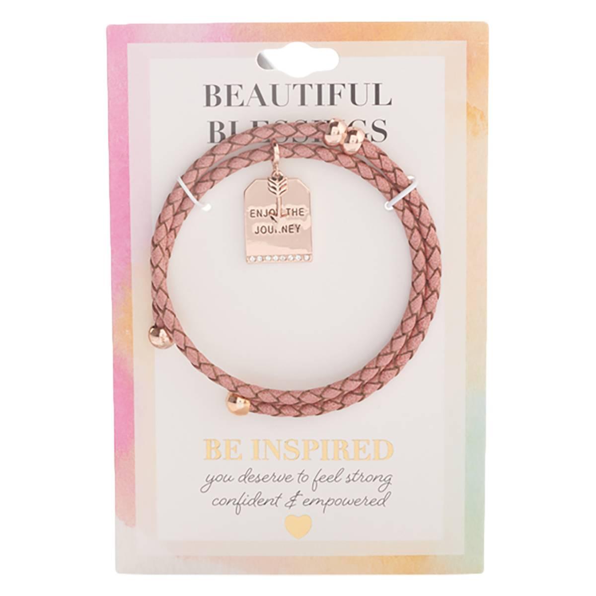 Click here for Beautiful Blessings Pink Leather Coil Journey Char... prices