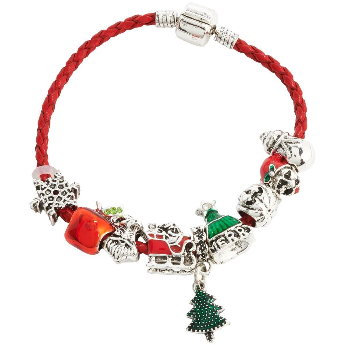 Click here for Red Leather 9 Charm Bracelet prices