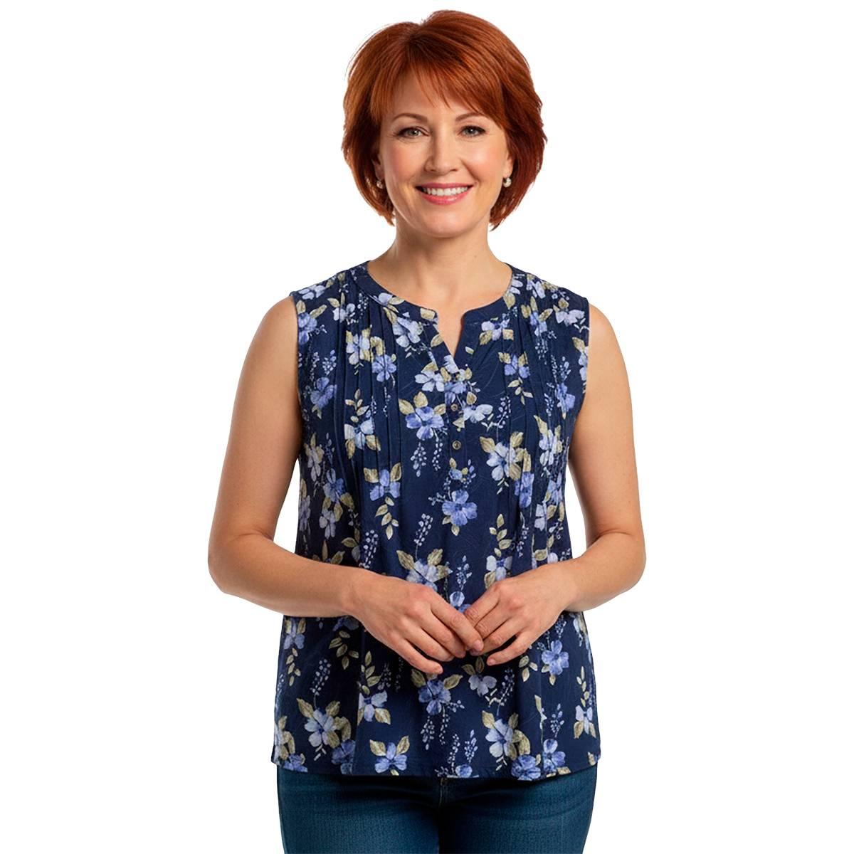 Click here for Womens Napa Valley Sleeveless Floral Bloom Pleat H... prices