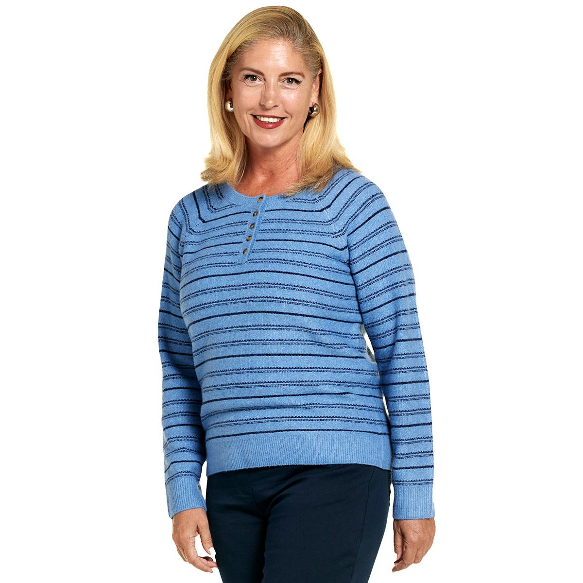 Click here for Petite Napa Valley Long Sleeve Stripe Henley Sweat... prices