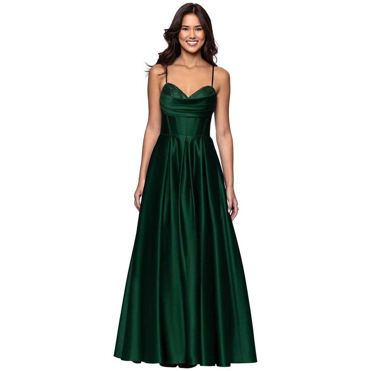 Click here for Juniors Blondie Nites Drape Neck Lamour Satin A-Li... prices