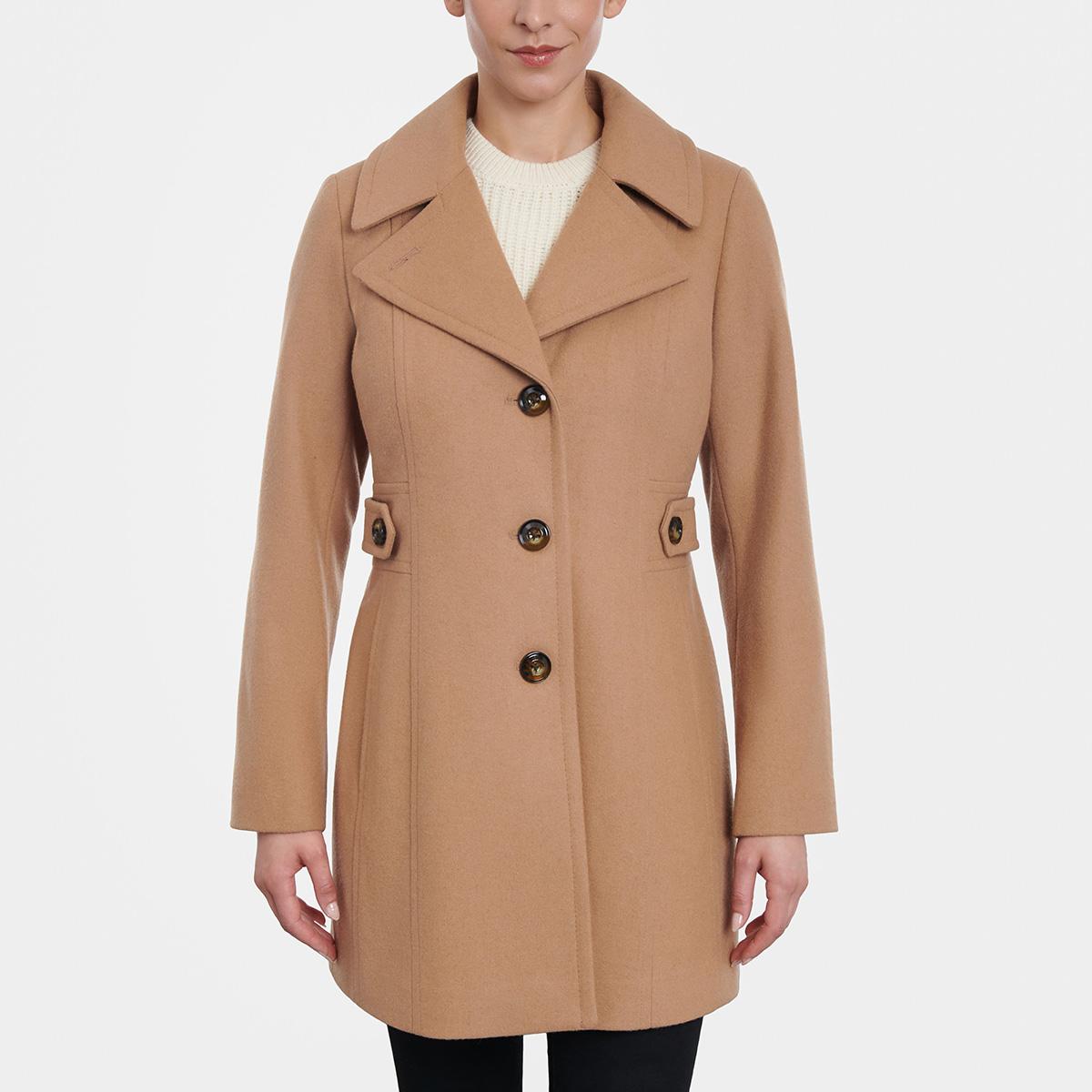 Click here for Womens Anne Klein Single Breasted Wool Peacoat Wit... prices